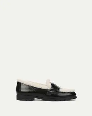 Veronica Beard Penny Shearling Loafer - Black