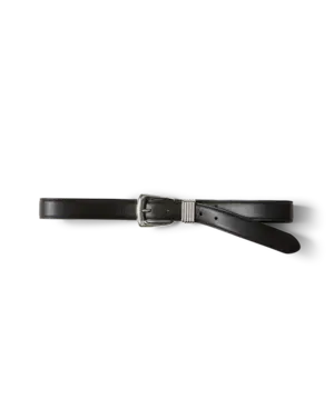 Veronica Beard Arch Leather Belt - Black/silver