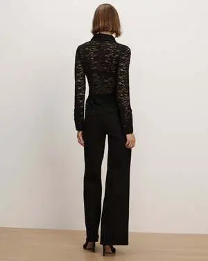 Veronica Beard Wittaker Lace Button-down Blouse