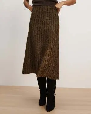 Veronica Beard Esmeray Metallic Midi Skirt