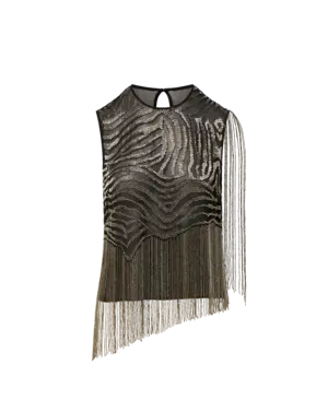 Veronica Beard Olivia Beaded Fringe Top