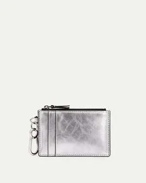 Veronica Beard Leather Card Holder - Silver