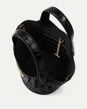 Veronica Beard Croc-embossed Anchor Bag