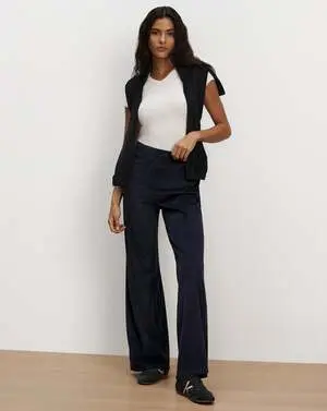 Veronica Beard Tobias Wide-leg Pant - Navy