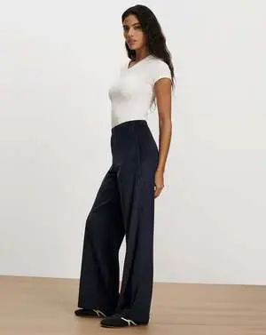 Veronica Beard Tobias Wide-leg Pant - Navy