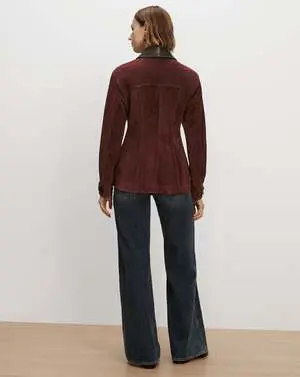 Veronica Beard Talla Suede Peplum Dickey Jacket