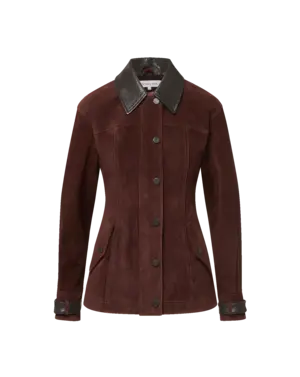 Veronica Beard Talla Suede Peplum Dickey Jacket
