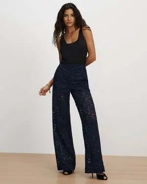 Veronica Beard Trevor Lace Pant - Navy