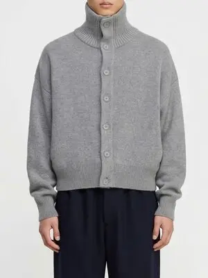 Extreme Cashmere Turtleneck Cardigan In Pure Cashmere With Button Closure - Grey