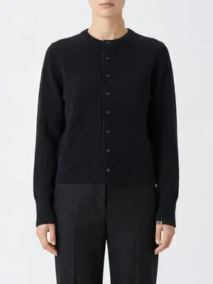 Extreme Cashmere Crewneck Button-up Cardigan In Pure Cashmere Black
