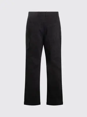 Off-White Straight Fit Cotton Trousers With Belt Loops