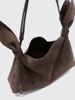 Loewe Scarf Suede Calfskin Shoulder Bag With Decorative Knot