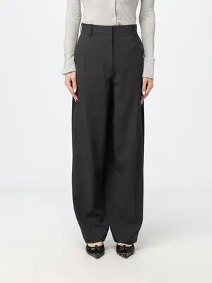 TOTEME High-waisted Wide Leg Wool Blend Tailored Trousers With Slant Pockets