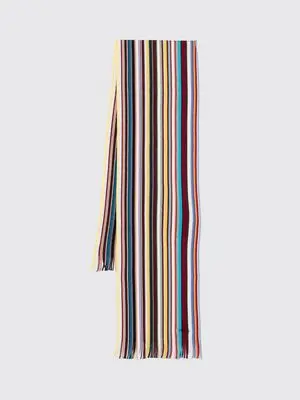 Paul Smith Stripe Merino Wool Scarf With Fringed Hem - Multicolor