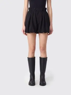 ELEH High-waisted A-line Mini Skirt In Polyester Crêpe - Black