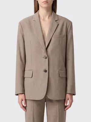 ELEH Single-breasted Blazer In Polyester Blend With Lapels And Flap Pockets - Mud