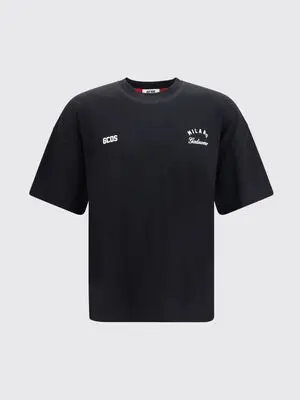 Gcds Cotton T-shirt With Back Logo And Dropped Shoulders - Black