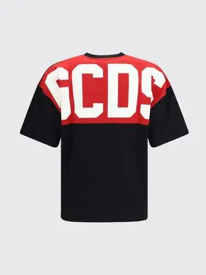 Gcds Cotton T-shirt With Back Logo And Dropped Shoulders - Black