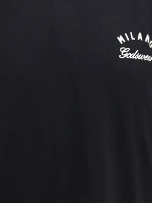 Gcds Cotton T-shirt With Back Logo And Dropped Shoulders - Black