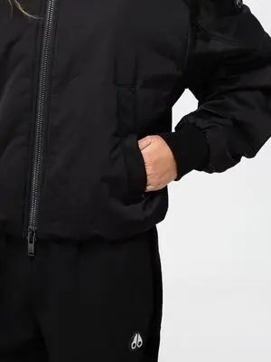 Moose Knuckles Relaxed Fit Polyester Bomber Jacket With Logo Patch