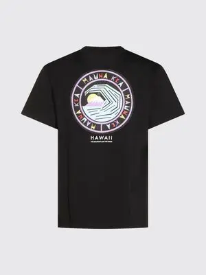 MAUNA KEA Cotton T-shirt With Graphic Print And Back Logo - Black