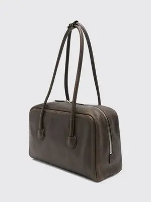 MARGESHERWOOD Boston Grained Calf Leather Shoulder Bag With Double Handle - Brown