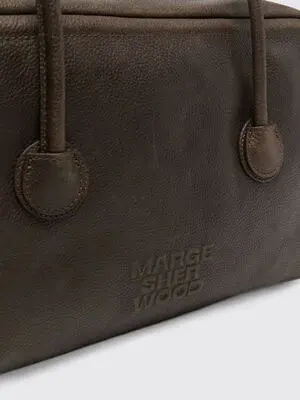 MARGESHERWOOD Boston Grained Calf Leather Shoulder Bag With Double Handle - Brown