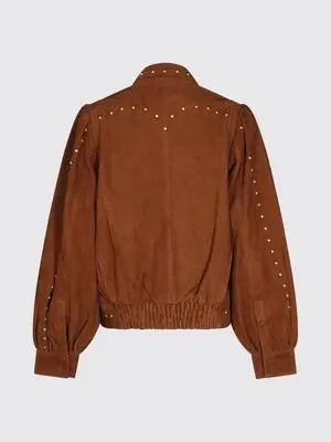 Farm Rio Suede Biker Jacket With Studs And Adjustable Belt