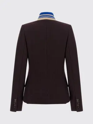 Dries Van Noten Short Single-breasted Wool-blend Blazer With Shawl Collar