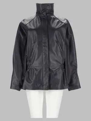 Paloma Wool High-neck Leather Jacket - Blue
