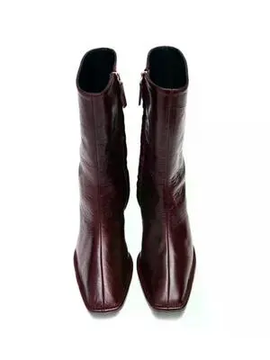 ALOHAS Berlin Crinkled-finish Square-toe Boots