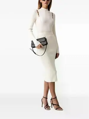 FRACOMINA Ribbed-knit Cut-out Midi Skirt