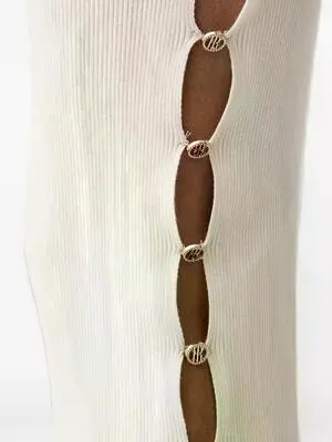 FRACOMINA Ribbed-knit Cut-out Midi Skirt