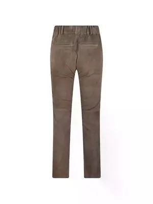 ARMA Jen Slim-fit Suede Leather Trousers - Neutrals