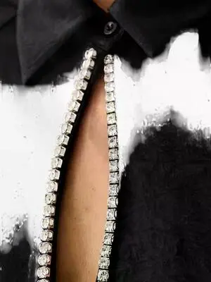 FRACOMINA Crystal-embellished Cut-out Blouse