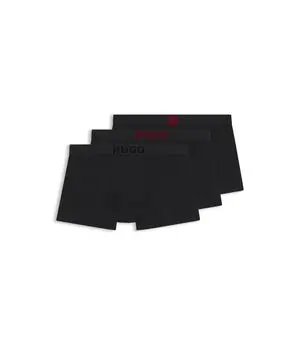 Hugo Three-pack Of Stretch-cotton Trunks With Logos - Patterned