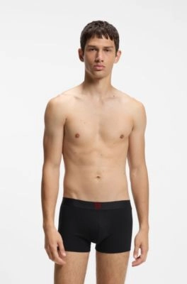 Hugo Three-pack Of Stretch-cotton Trunks With Logos