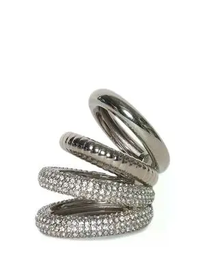 Rabanne Crystal-embellished Spiral Ear Cuff - Silver