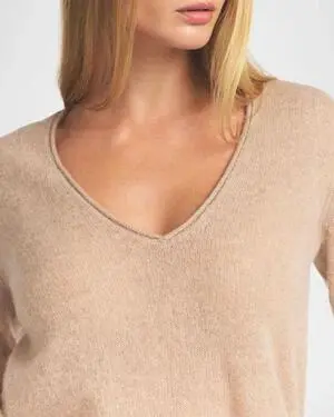 SKIMS Cashmere V-neck Sweater Toffee