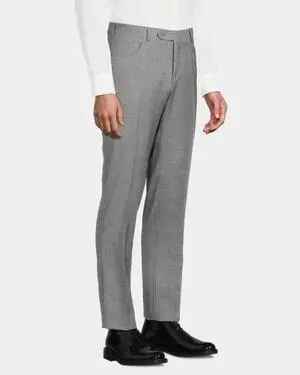Canali Classic Solid Dress Trousers - Grey