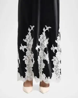 Simkhai Lea Lace Insert Maxi Dress - Black Mult