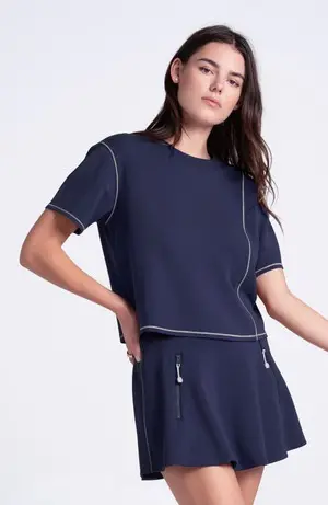 Lucky In Love Womens' Pure Luxe Short Sleeve Top - Midnight