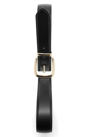 MANGO Square Buckle Faux Leather Belt