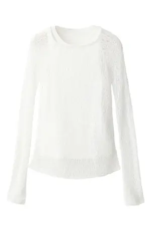 Mango Openwork Knit Layered Sweater