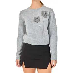Endless Rose Floral Appliqué Sweater