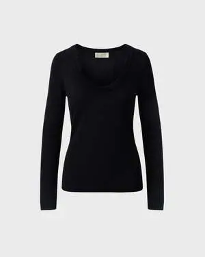 WAKAKUU Top U-neck Wool Cashmere