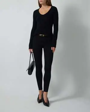 WAKAKUU Top U-neck Wool Cashmere