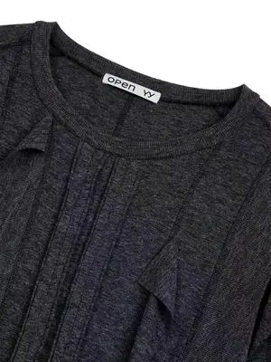 OPEN YY Ruffled Long-sleeve Blouse