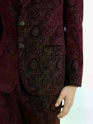 Etro Single-breasted Jacket In Cotton Velvet With Arnica Motif
