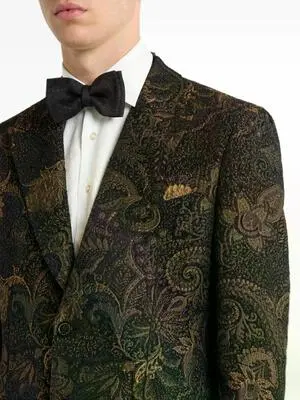 Etro Single-breasted Chenille Jacquard Jacket With Floral Paisley Motif